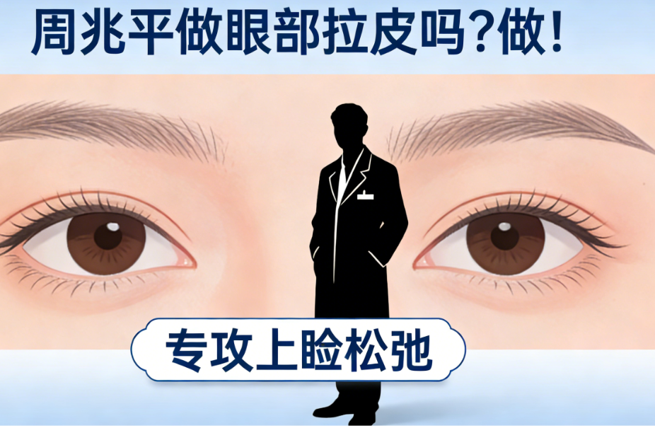 周兆平做眼部拉皮吗?做!专攻上睑松弛+切眉提升,眼尾下垂一次改善费用2.5w+自然不显老,整形修复-8682整形网